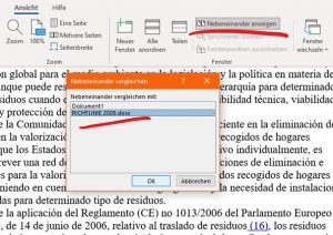 Synchronous Scrolling in Microsoft Word – Dolmetscher-wissen-alles.de